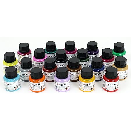 Liquidraw Coloured Drawing Ink Set India Ink, Waterproof, Set of 20 ...