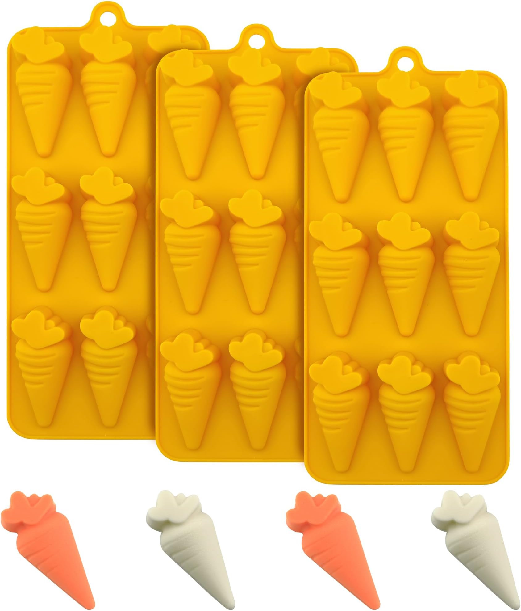Amazon.com: EDUEE Carrot Chocolate Molds 3pcs Easter Silicone Candy ...