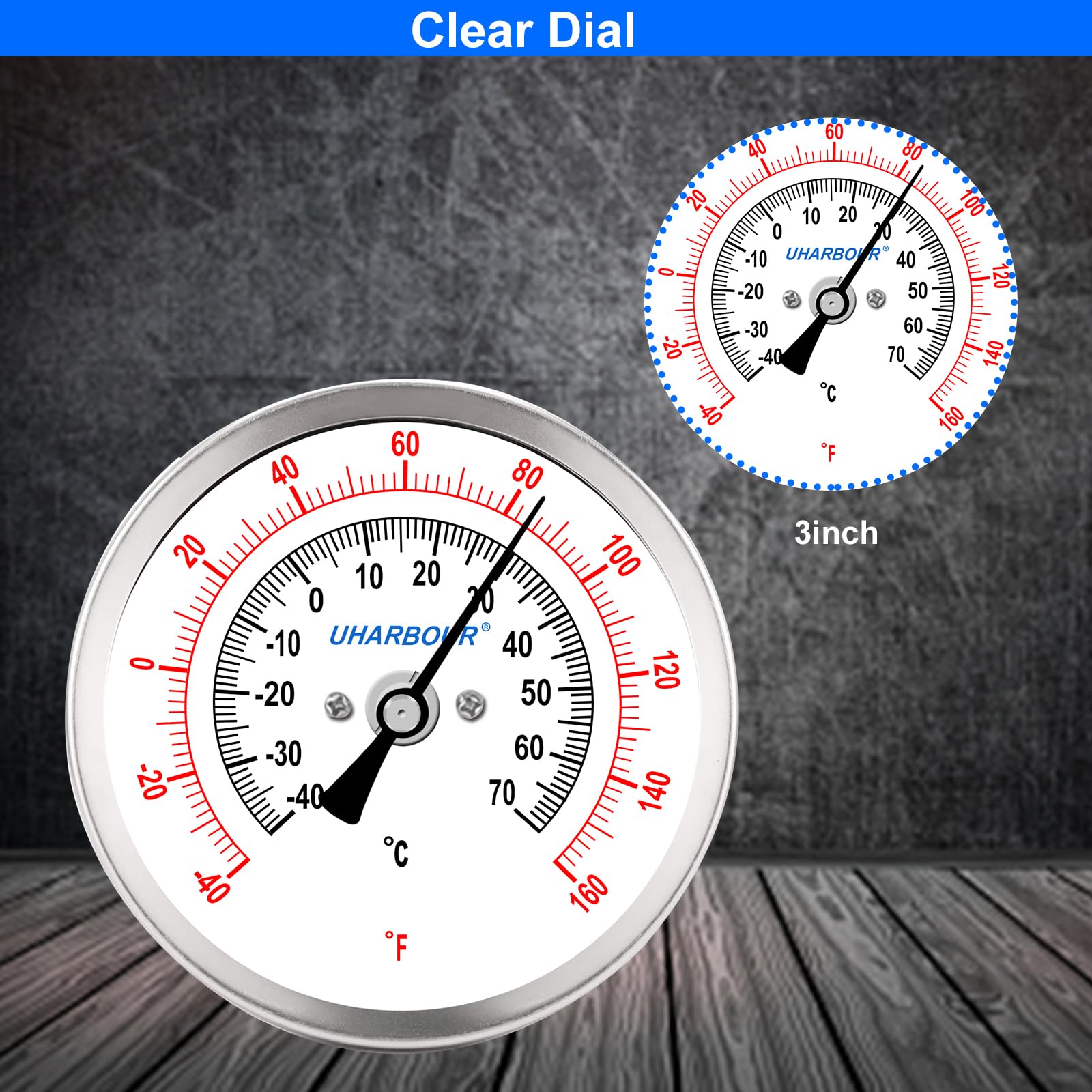 Snapklik.com : UHARBOUR Water Temperature Gauge, 3" Dial Fully ...