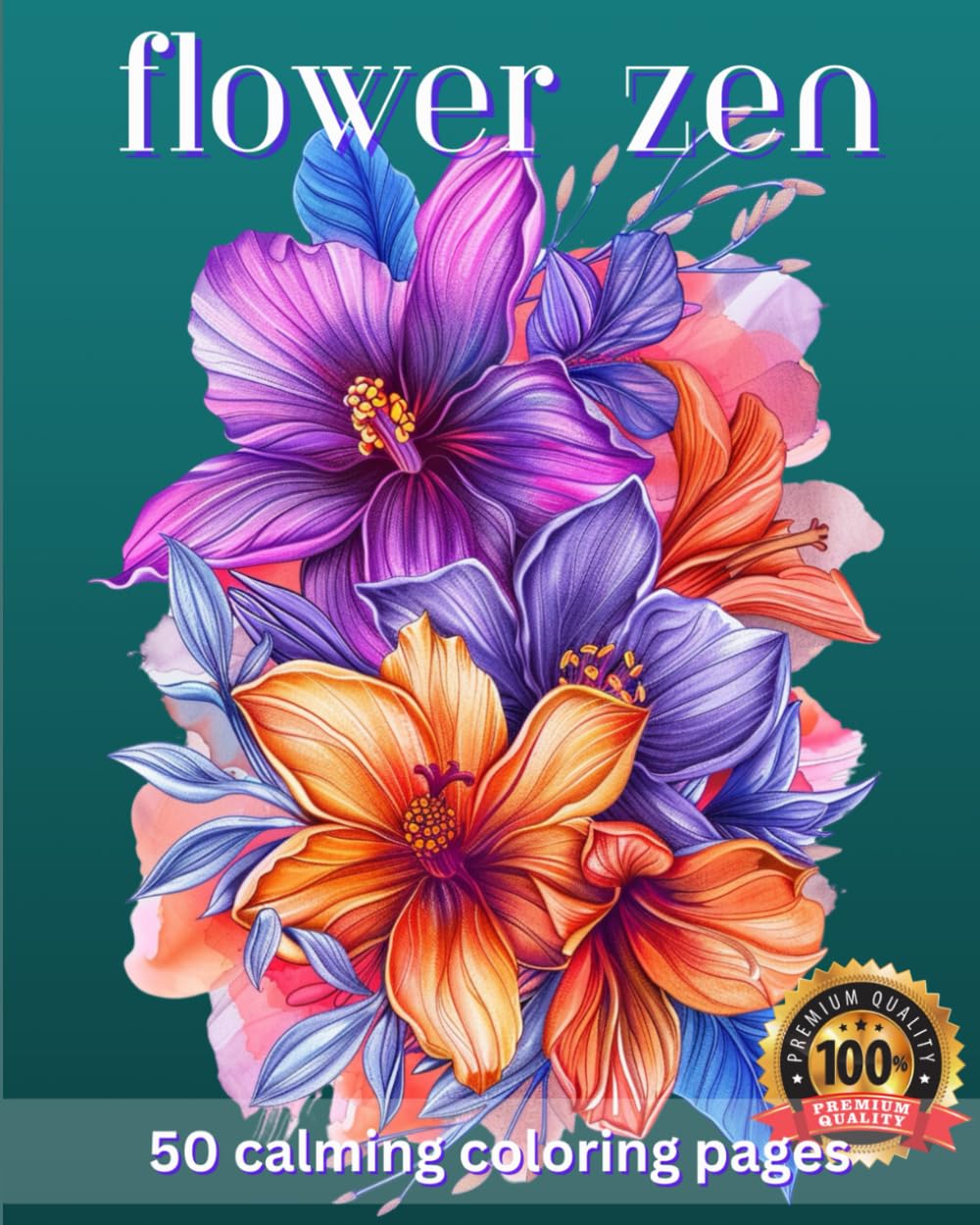 Amazon.com: Flower Zen - Adult Coloring Book with Flowers, Floral ...