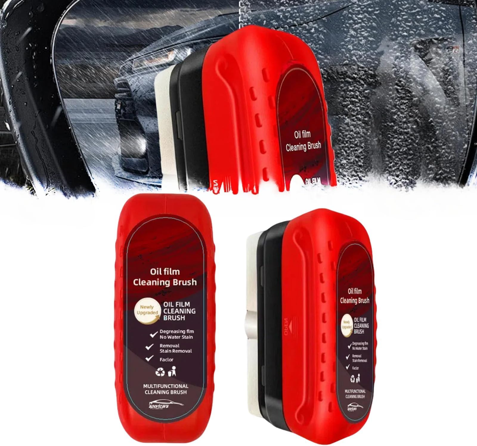 Amazon.com: Automotive Oil Film Cleaning Brush, Windshield Cleaner Tool ...