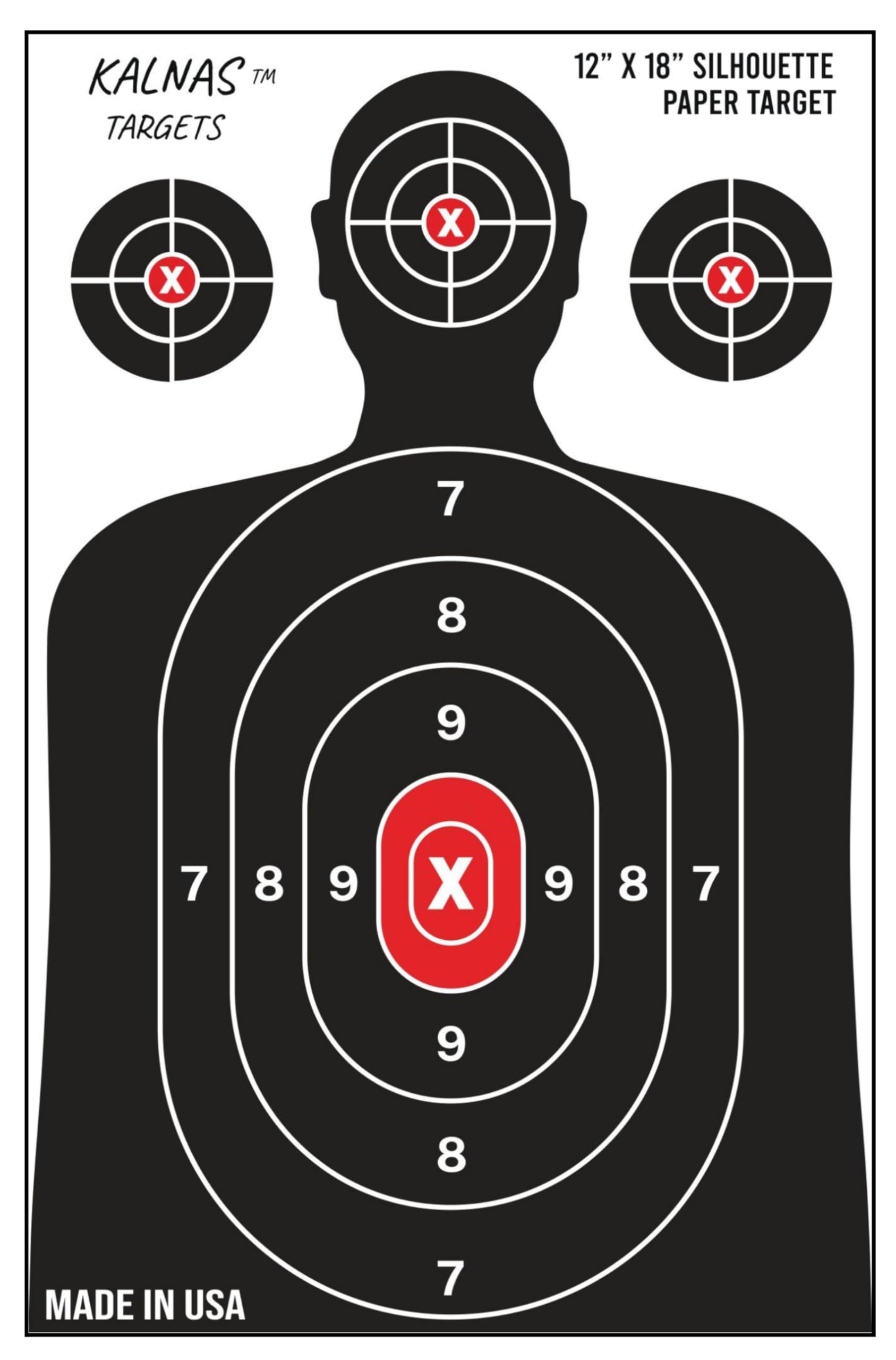 Amazon.com : Kalnas Shooting Targets,12 x 18 inch, Bulk Packs of 25, 50 ...