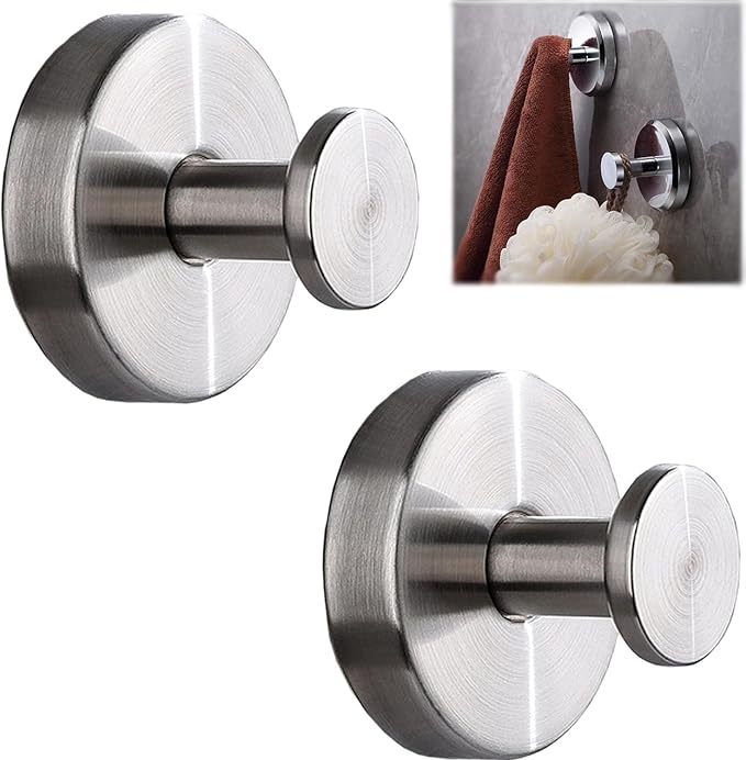 Hendiy Suction Cup Hooks, Towel Hooks for Bathrooms Stainless Steel ...