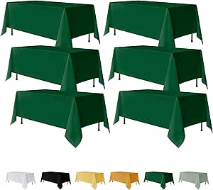 Amazon.com: Fitable 6 Pack Hunter Green Rectangle Table Clothes - 90 x ...