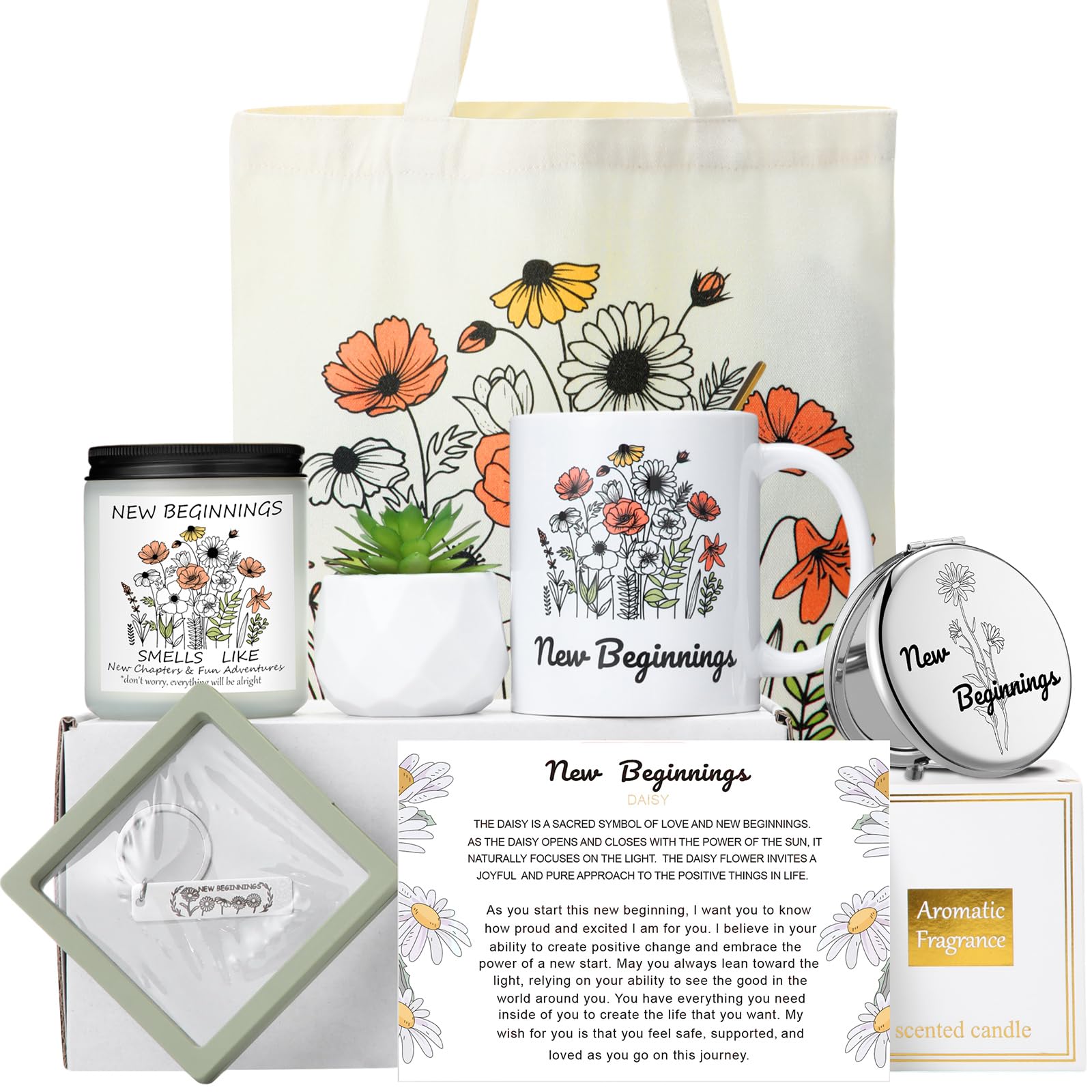 Amazon.com: Yeyeplum New Beginnings Box Gifts for Women Daisy Mug ...
