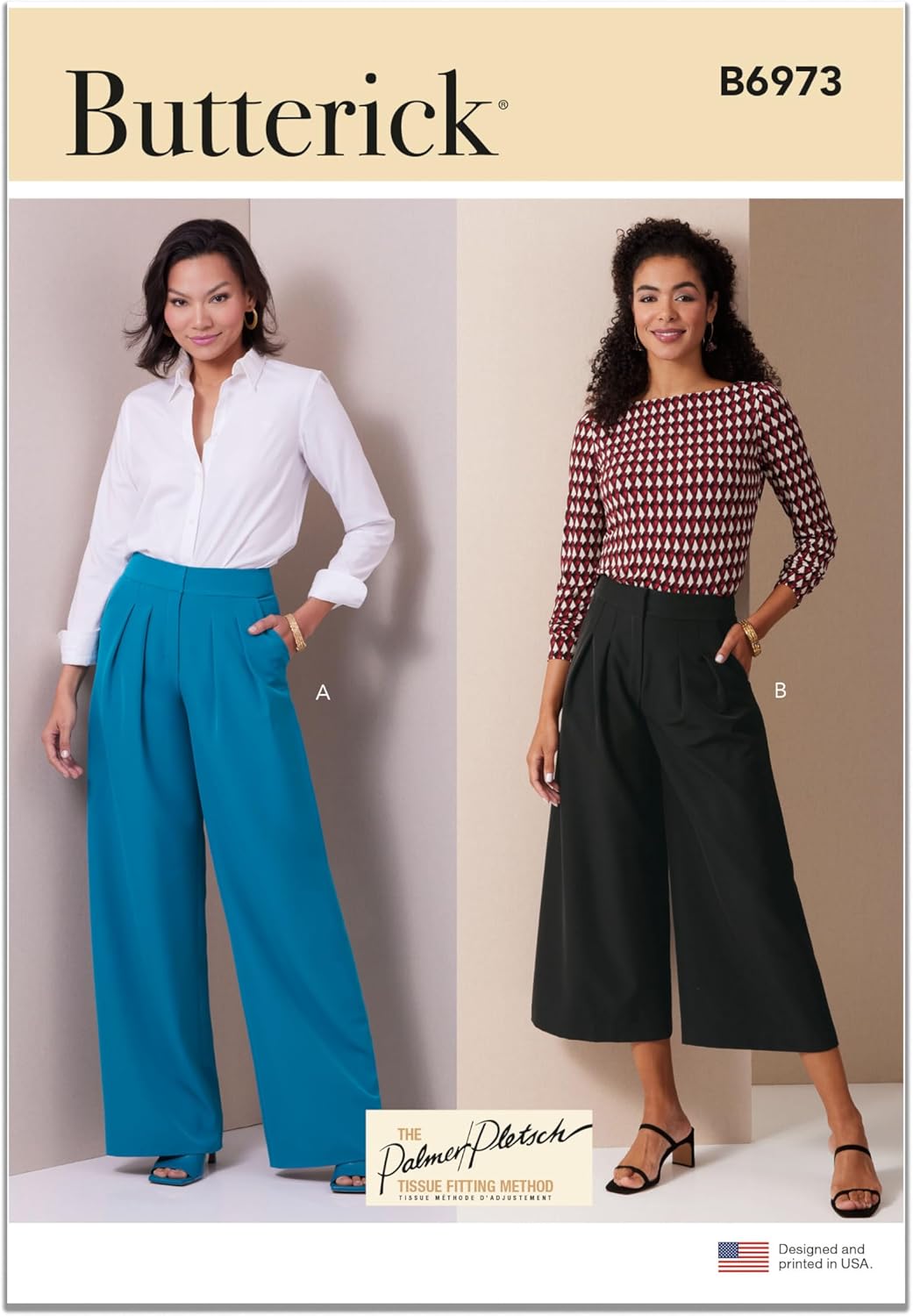 Butterick Misses Misses' Cropped Wide Leg Pants Sewing Pattern Packet ...