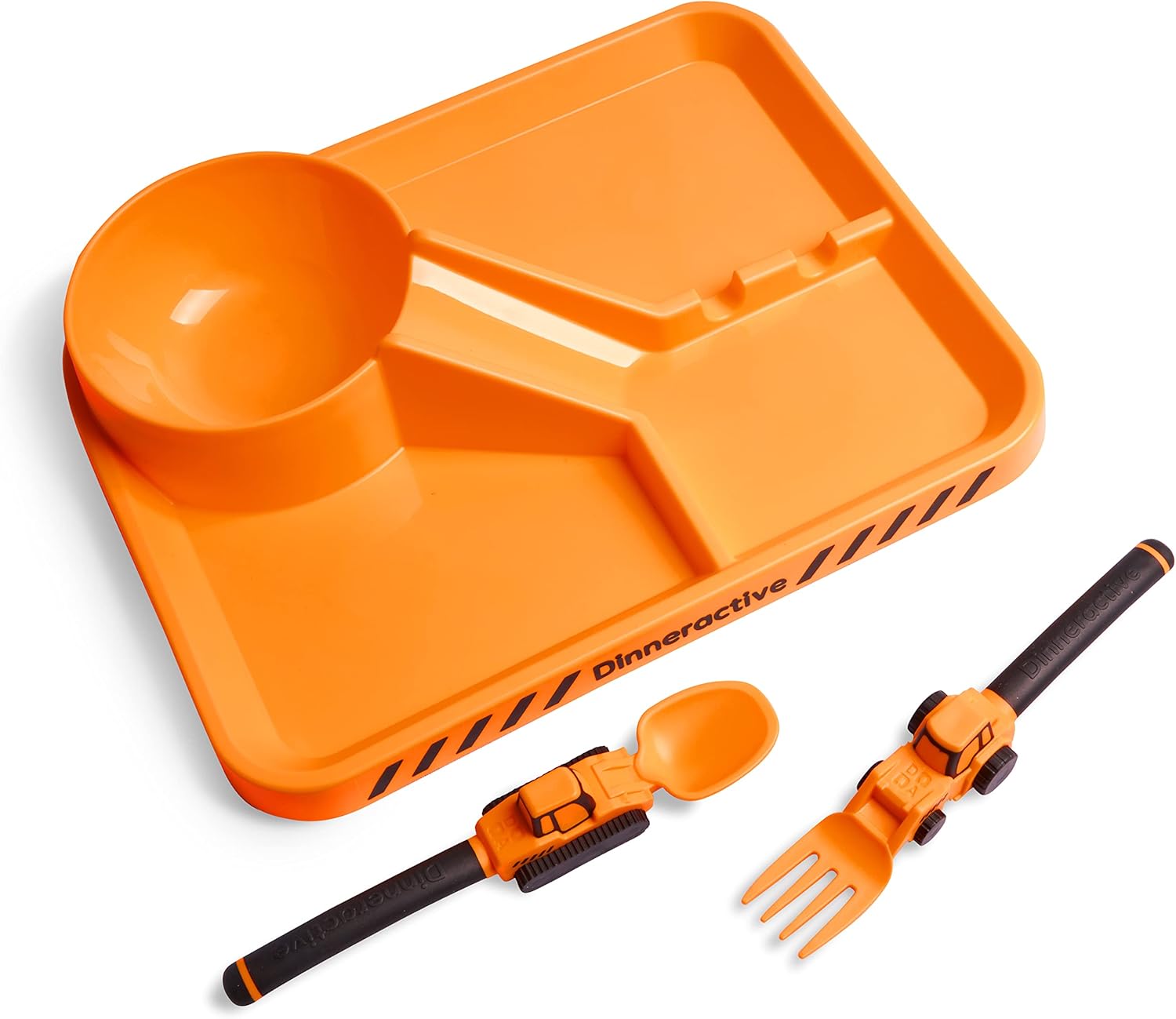 Amazon.com: Dinneractive Dining Set For Kids - 3 PC Construction Themed ...