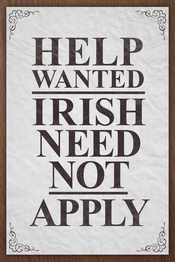 Amazon.de: Poster Foundry Help Wanted Irish Need Not Apply Anti Irish ...