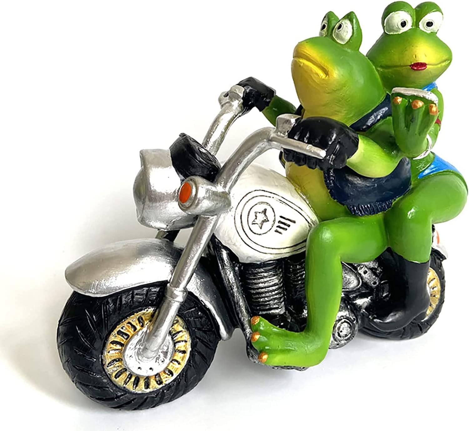 Amazon.com: SHOWFEICAT Frog Motorcycle Resin Frog Couple Riding on ...