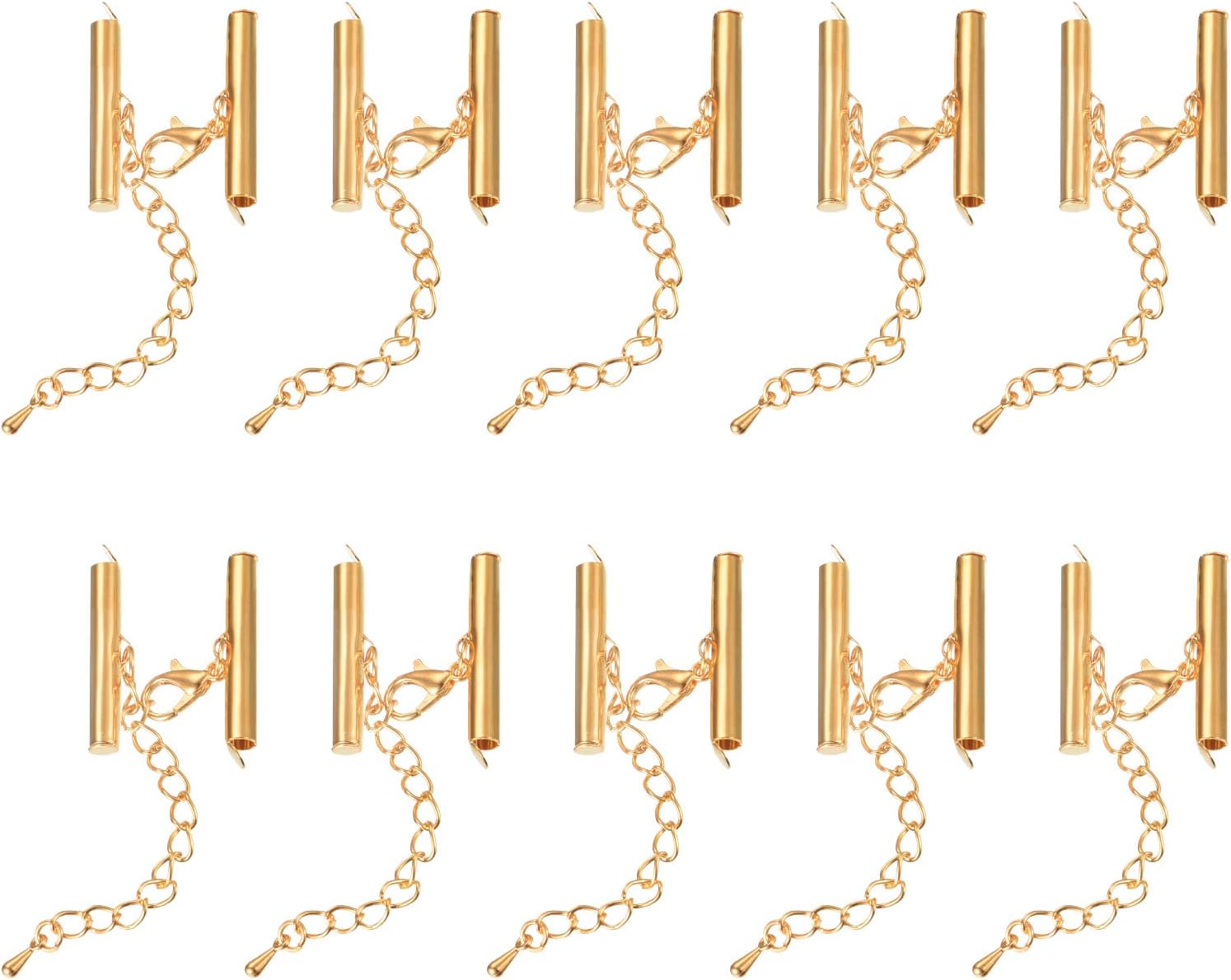 sourcing map 10Sets Slide on End Clasps with Lobster Claw Clasps ...