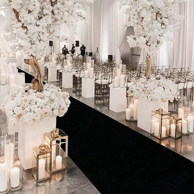 Amazon.com: MODFUNS Aisle Runners for Weddings Black Wedding Aisle ...