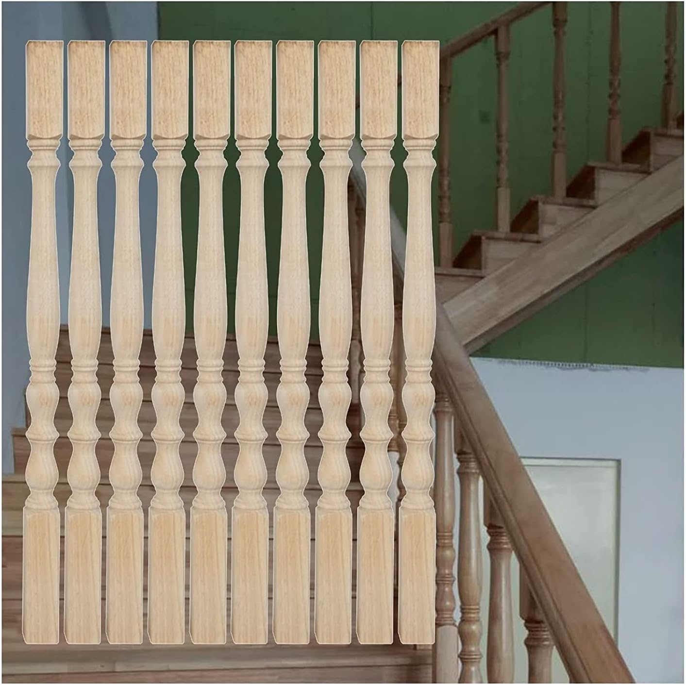 Amazon.com: YUYI Stair Handrails Stair Spindle Wood Balusters Spindle ...