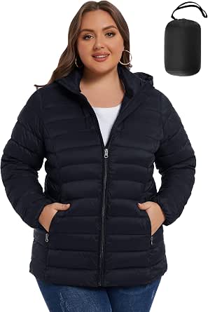 Amazon.com: ANOTHER CHOICE Plus Size Packable Puffer Coat for Women ...