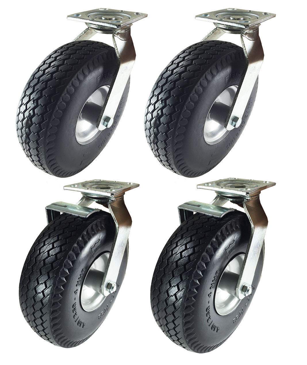 Amazon.com: Pneumatic Wheel Caster 10" x 3-1/2" Rigid Swivels with ...