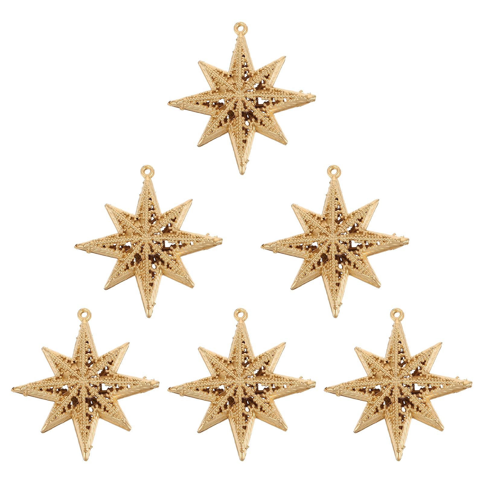 Amazon.com: Unomor Gold Glitter Star Ornaments, 6pcs Christmas Tree ...
