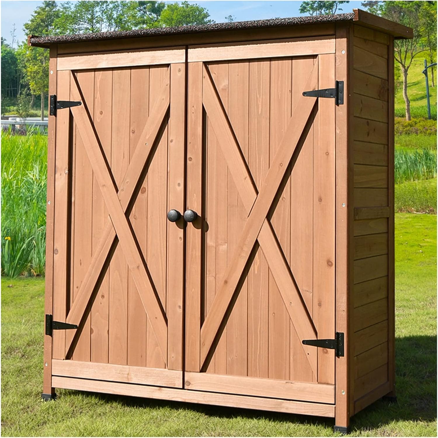 Amazon.com: Indoor and Outdoor Equipment Closet,Vertical Storage Shed ...