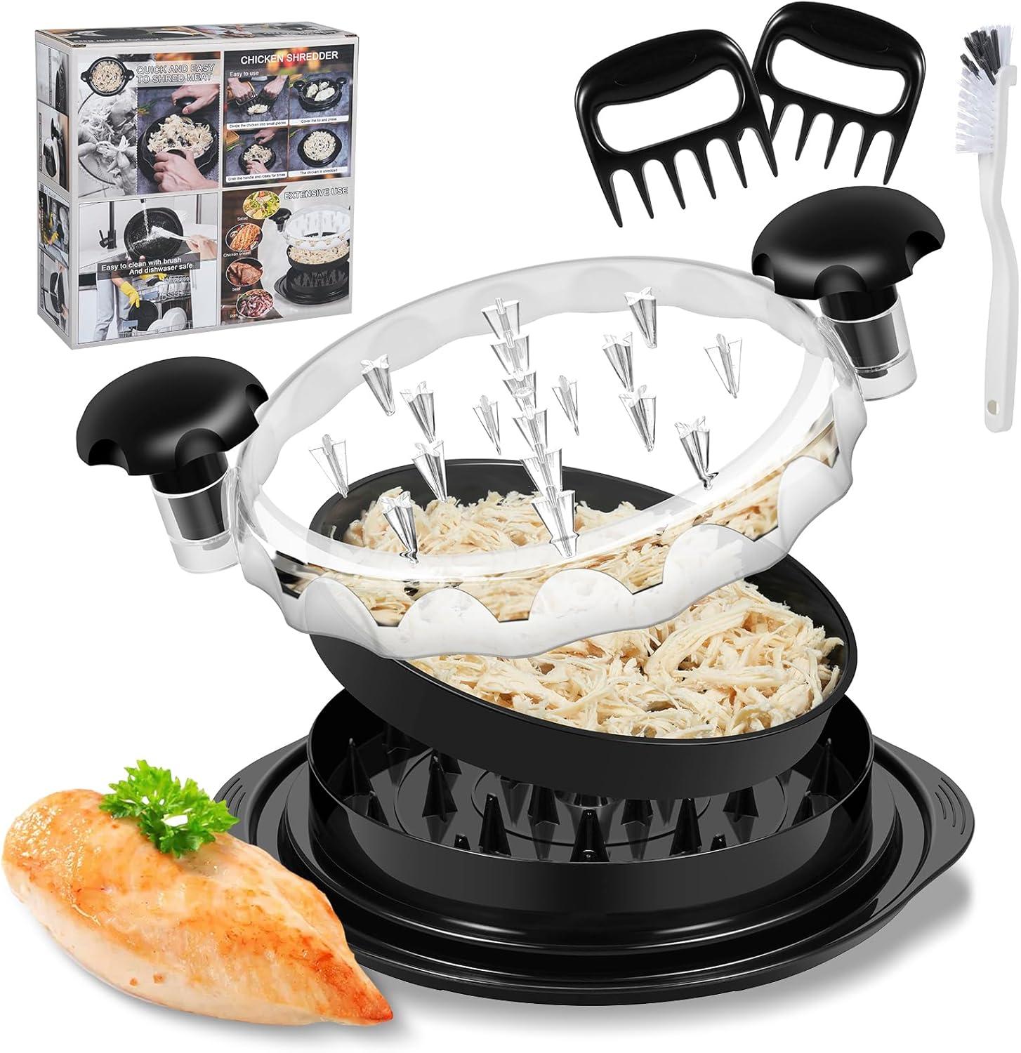 Amazon.com: Chicken Shredder Tool Twist Large Machine Ergonomic Handle ...