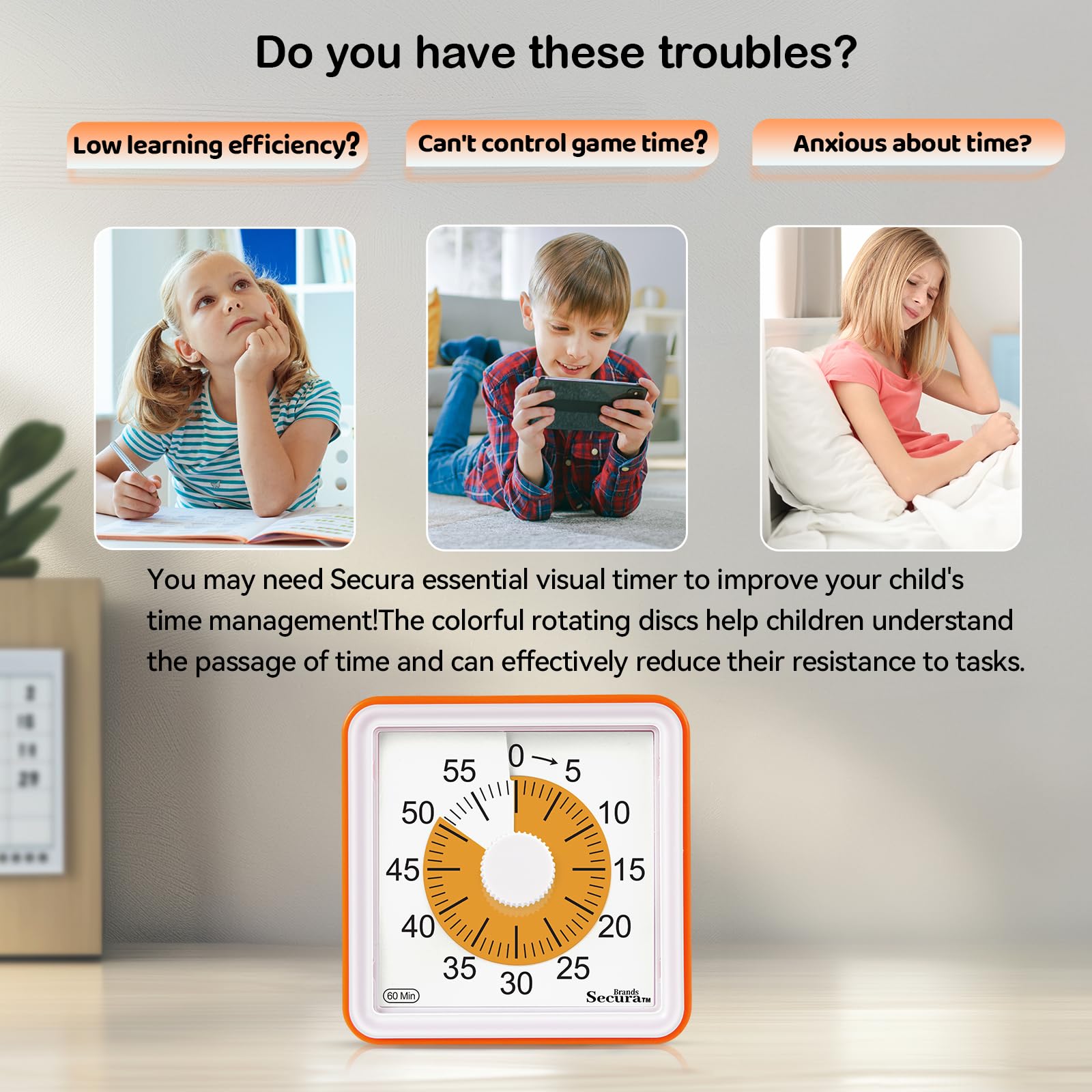 Snapklik.com : Secura 60 Minute Essential Visual Timer For Kids ...