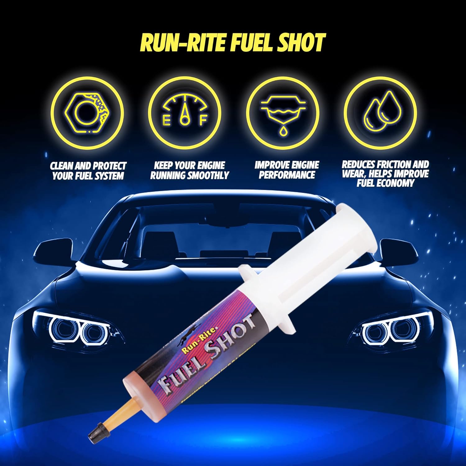 RUN-RITE Fuel Shot – Aditivo de combustible para motores de gasolina ...