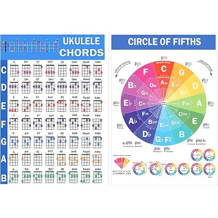 Amazon.com: Ukulele Chord Poster, 8 x11 Inch Laminated Ukulele Chord ...