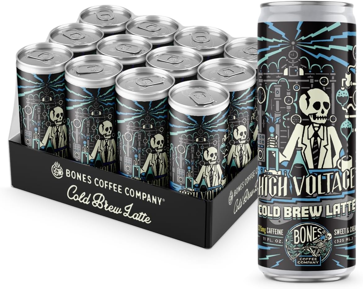 Amazon.com: Bones Coffee Company High Voltage Flavored Cold Brew Coffee ...