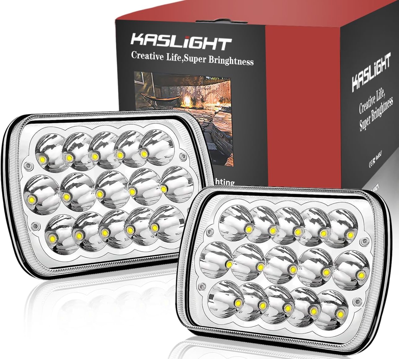 Amazon.com: KASLIGHT H6054 LED Headlights, Pair Rectangular 5x7 7x6 LED ...