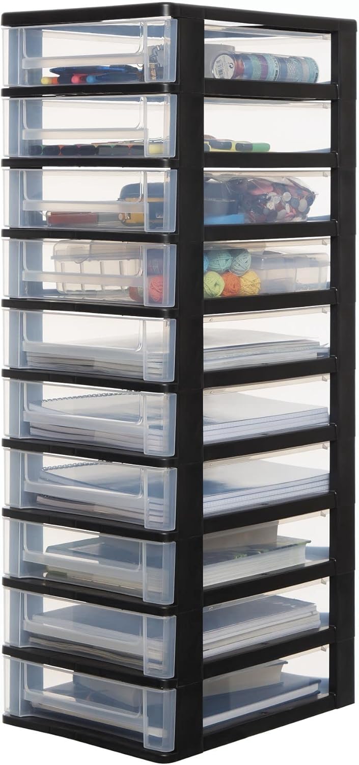 Iris Ohyama, Tour de rangement plastique, Tiroir rangement bureau de 4L ...