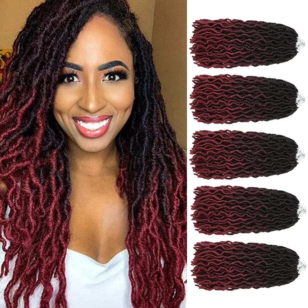 Goddess Wavy Faux locs Crochet Hair Soft Gypsy Locs Ombre Crochet Hair ...