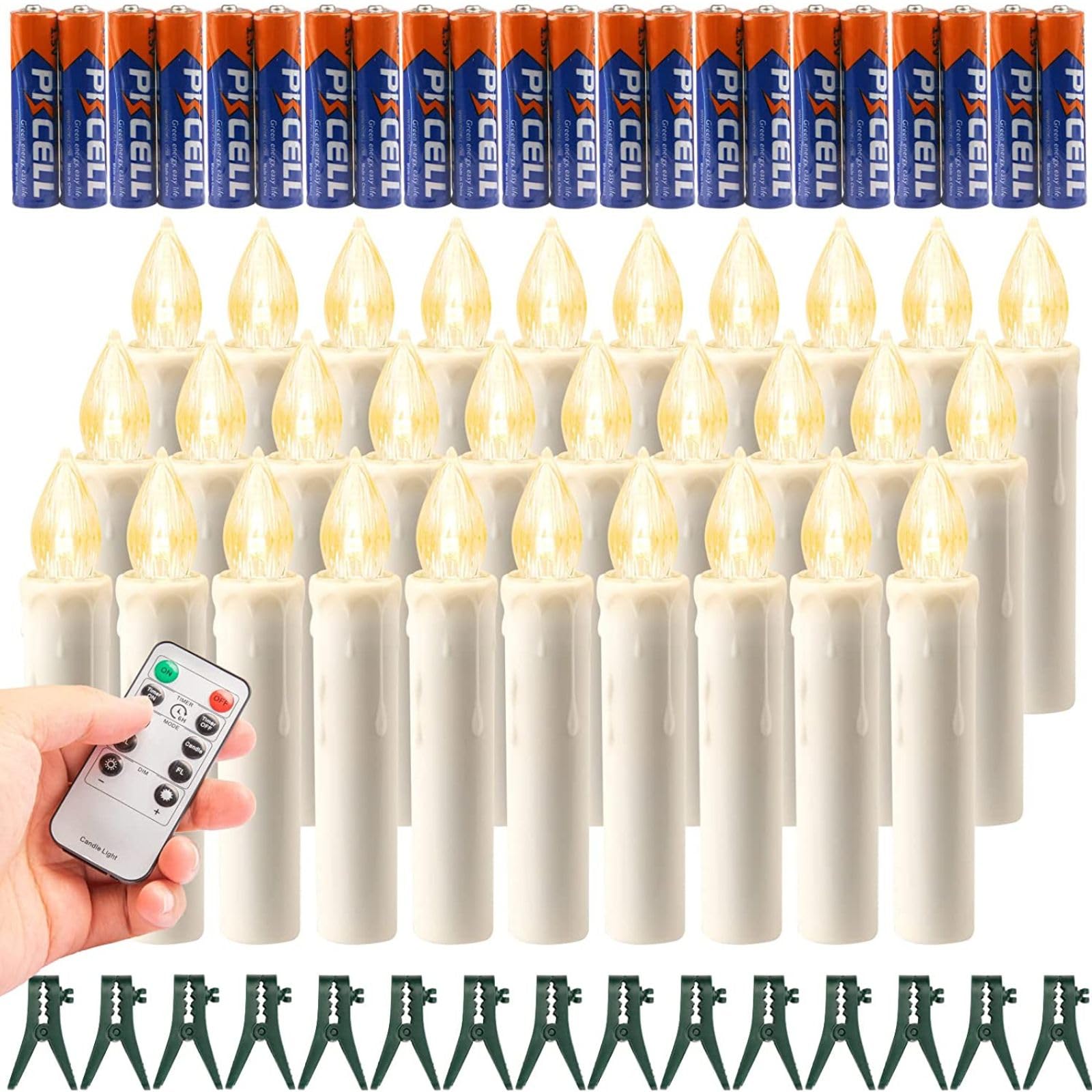 Amazon.com: koopower 30 LED Candles with Batteries and Timer, Battery ...