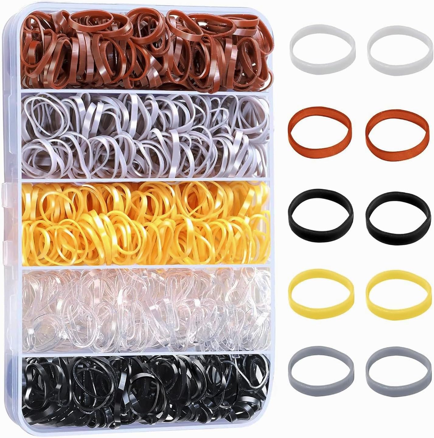 Amazon.com : 2000pcs Elastic Hair Rubber Bands.Mini Hair Rubber Bands ...
