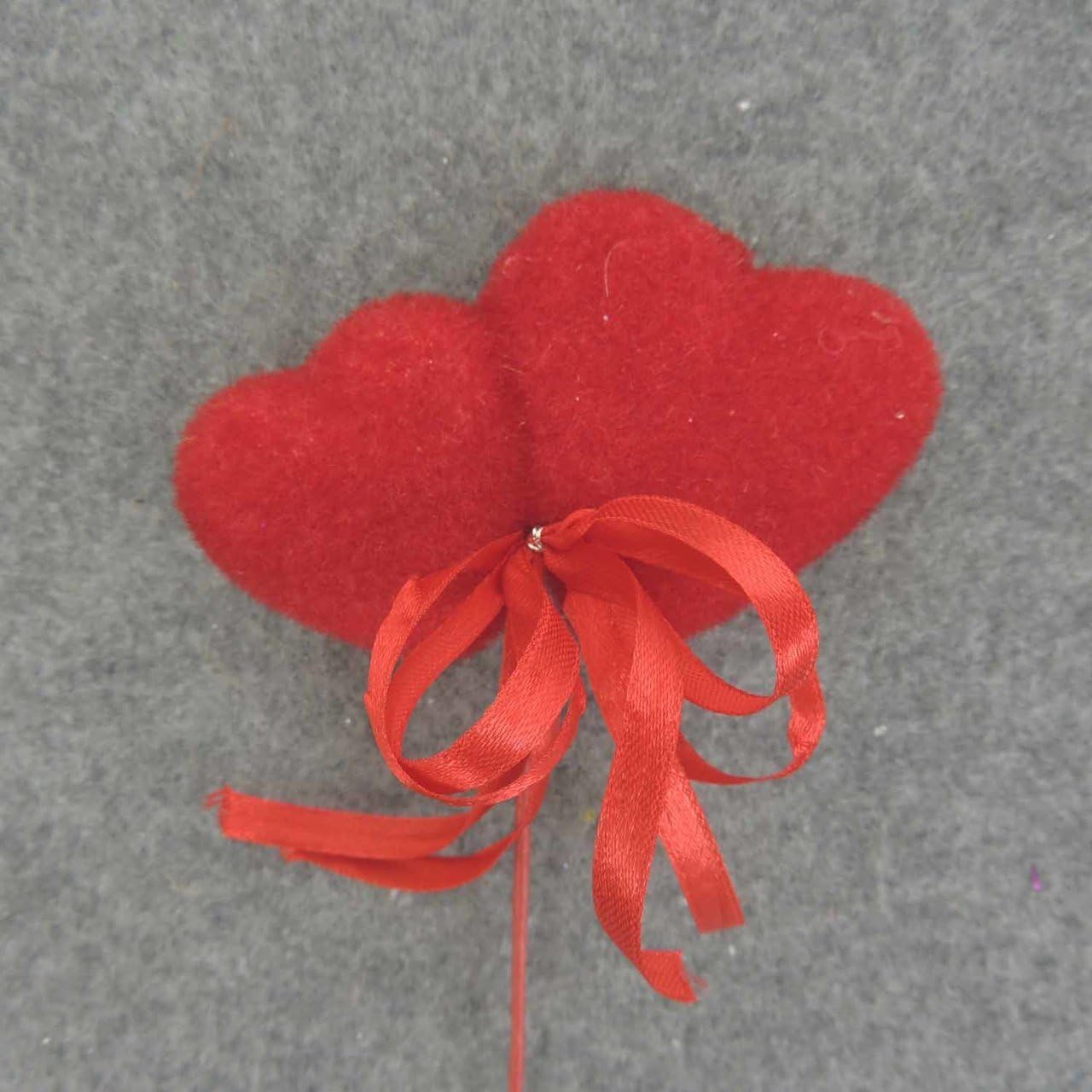 Amazon.com: Bag Of 6, 18 Inch Tall Artificial Red Flocked Heart ...