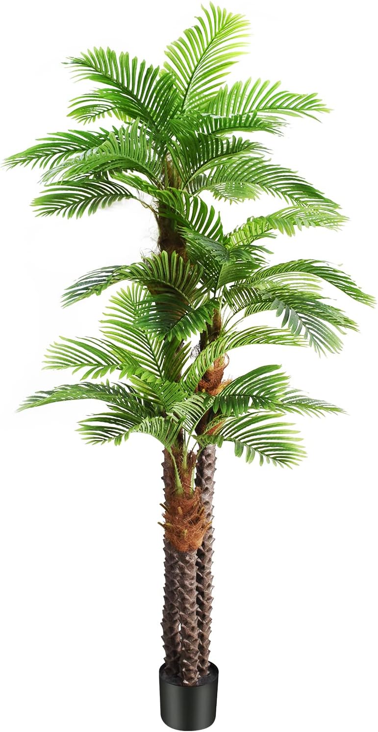 Amazon.com: Keeplush 8.5ft Artificial Palm Tree Large Triple Fake Palm ...