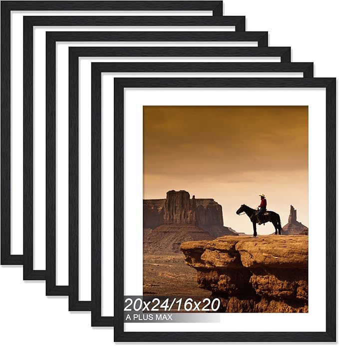 Amazon.com: A PLUS MAX 20x24 Picture Frame Set of 6, Engineered Wood ...