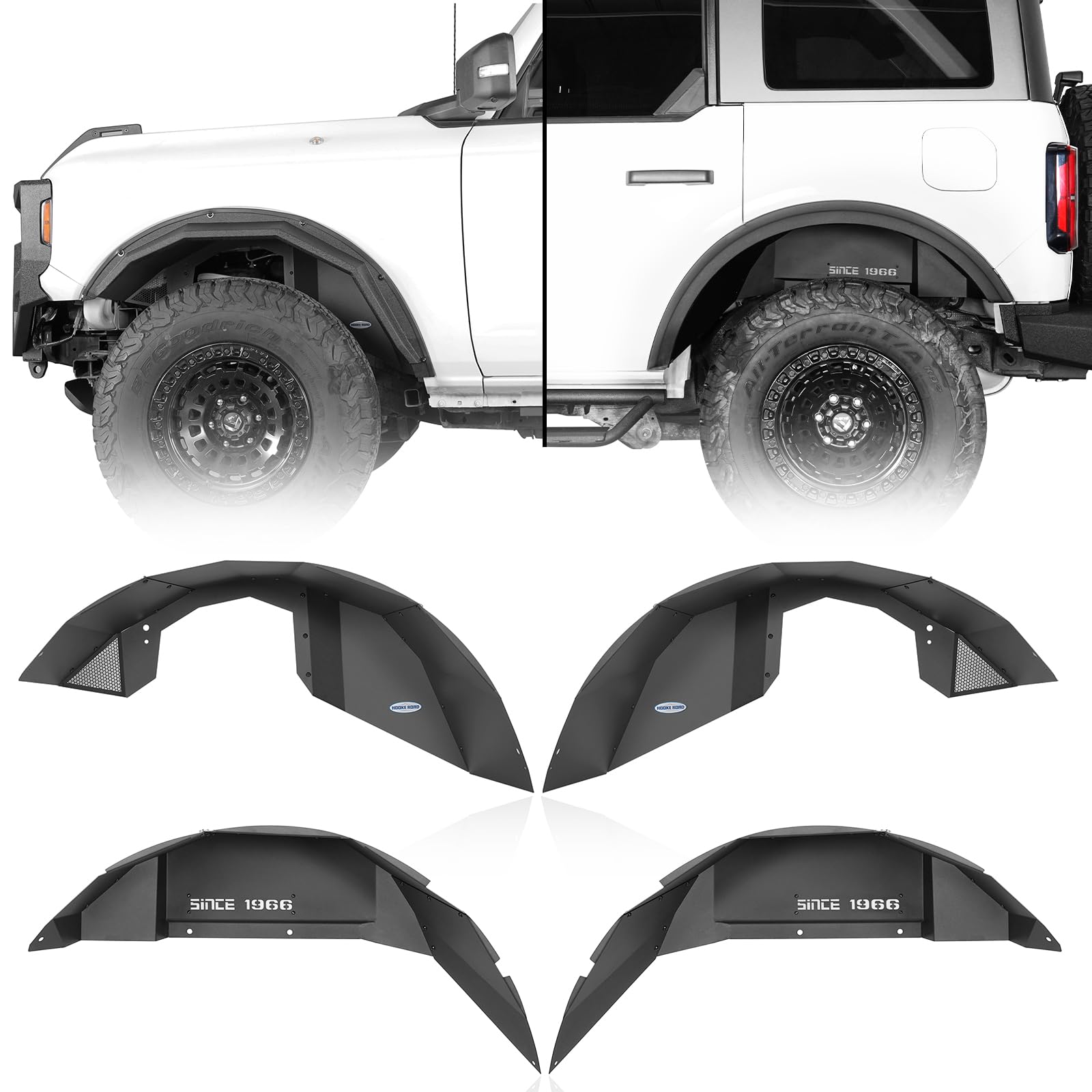 Amazon.com: Hooke Road Front and Rear Inner Fender Liners Kit Splash ...