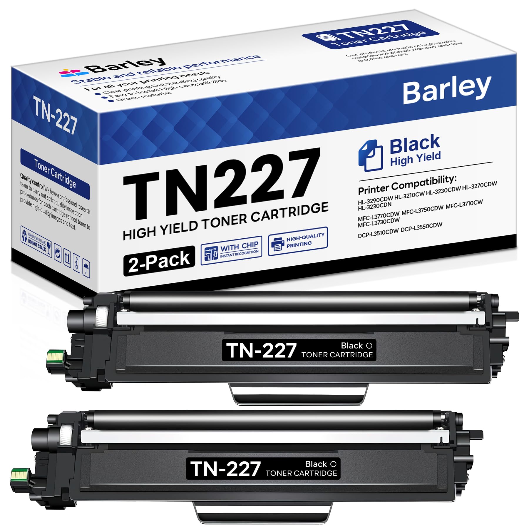 Amazon.com: TN227 TN227BK TN-227BK High Yield Toner Cartridge ...