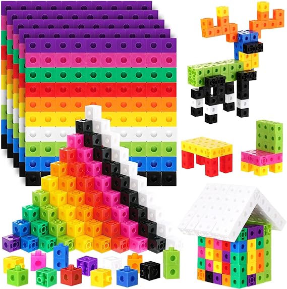 Amazon.com: Jenaai 1000 Pieces Linking Counting Cubes, Plastic Counting ...