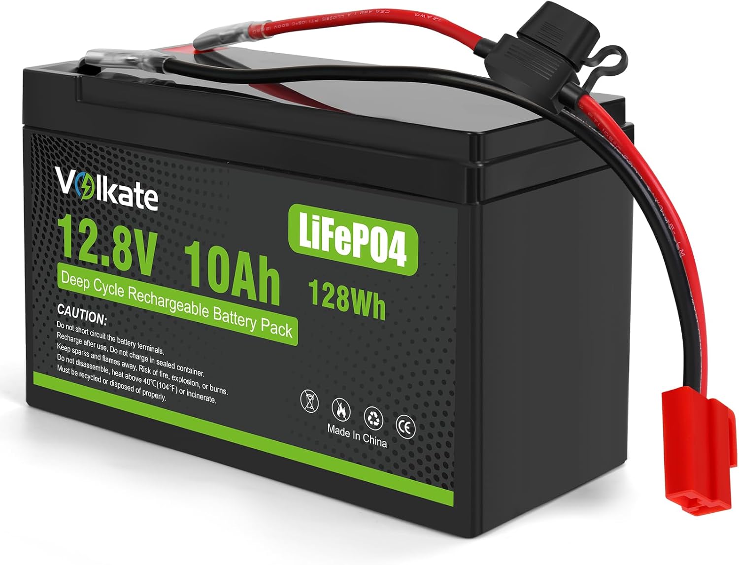 Amazon.com: volkate 12V 10Ah Lithium LiFePO4 Deep Cycle Rechargeable ...