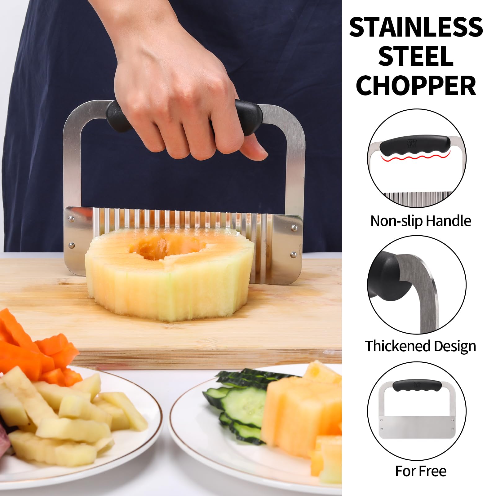 Snapklik.com : BURLIHOME Crinkle Cutter For Potatoes, Stainless Steel ...