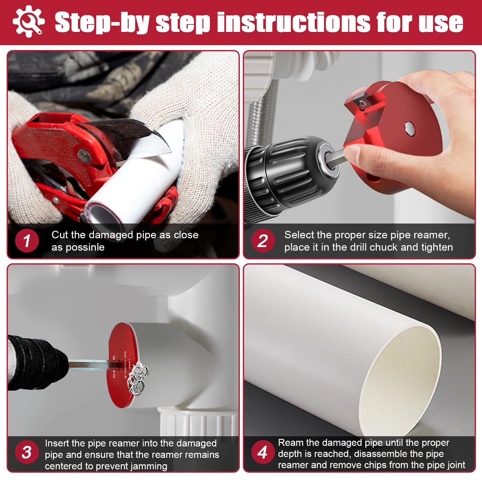 Snapklik.com : 8Pcs PVC Pipe Reamer, Plastic PVC Pipe Fitting Reamer ...