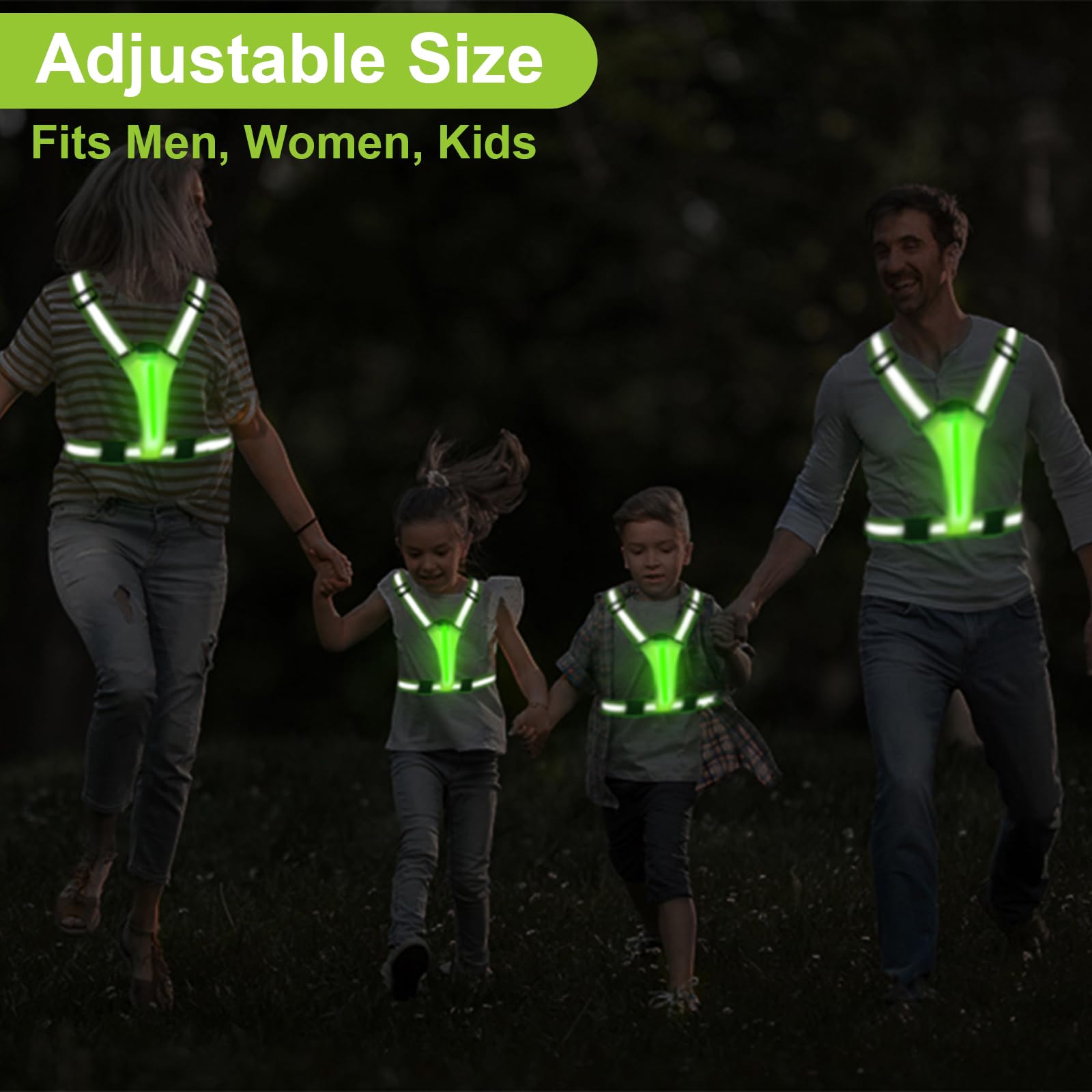 Snapklik.com : LED Reflective Vest Running Gear, High Visibility ...