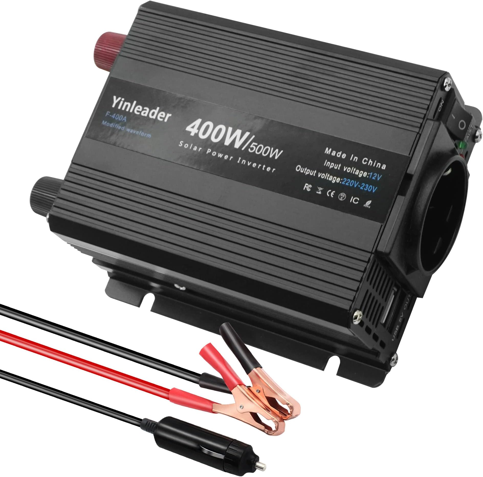 Inverter 400W 12v 220v, Power Inverter di Potenza 400W DC 12V AC 230V ...
