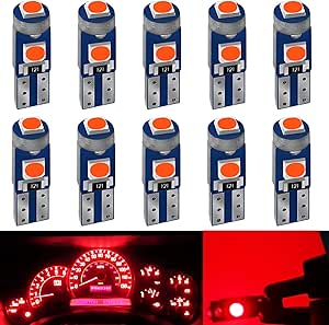 Amazon.com: AUXLIGHT Brilliant Red T5 37 74 2721 PC74 PC37 LED Bulb, 3030 Chips Super Bright 12 ...