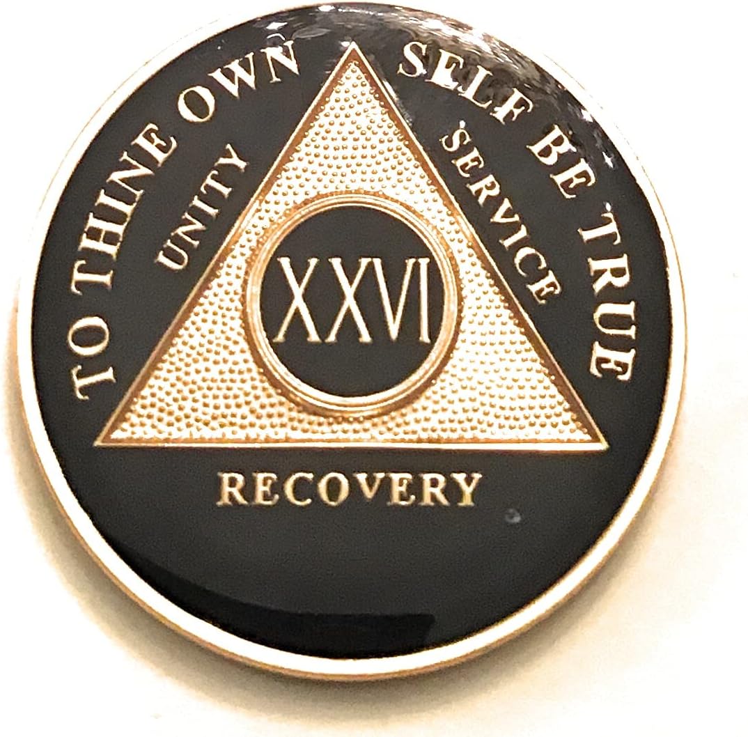Amazon.com: Recovery Line 26 Year AA Medallion - Alcoholics Anonymous ...