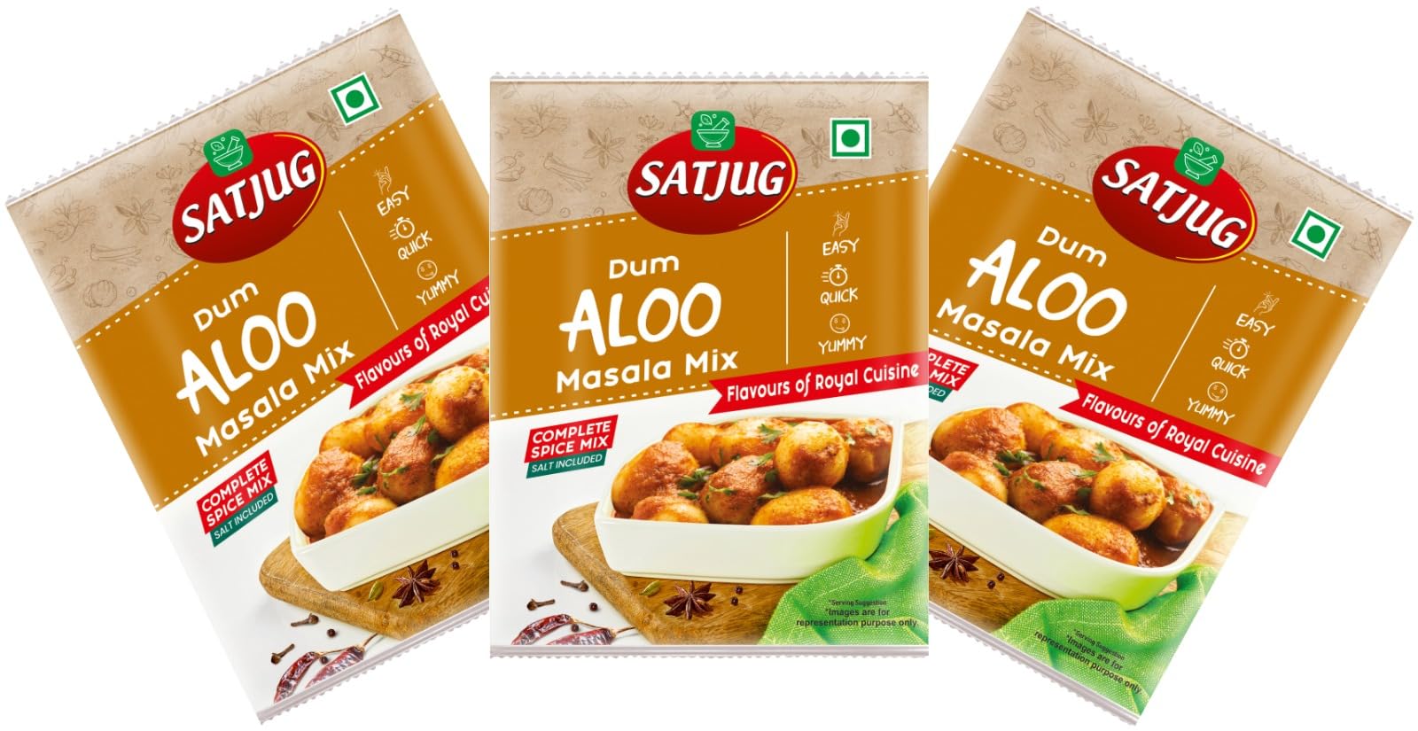 Satjug Dum Aloo Masala Mix, Combo Pack of 3, Dum Aalo Masala Powder ...