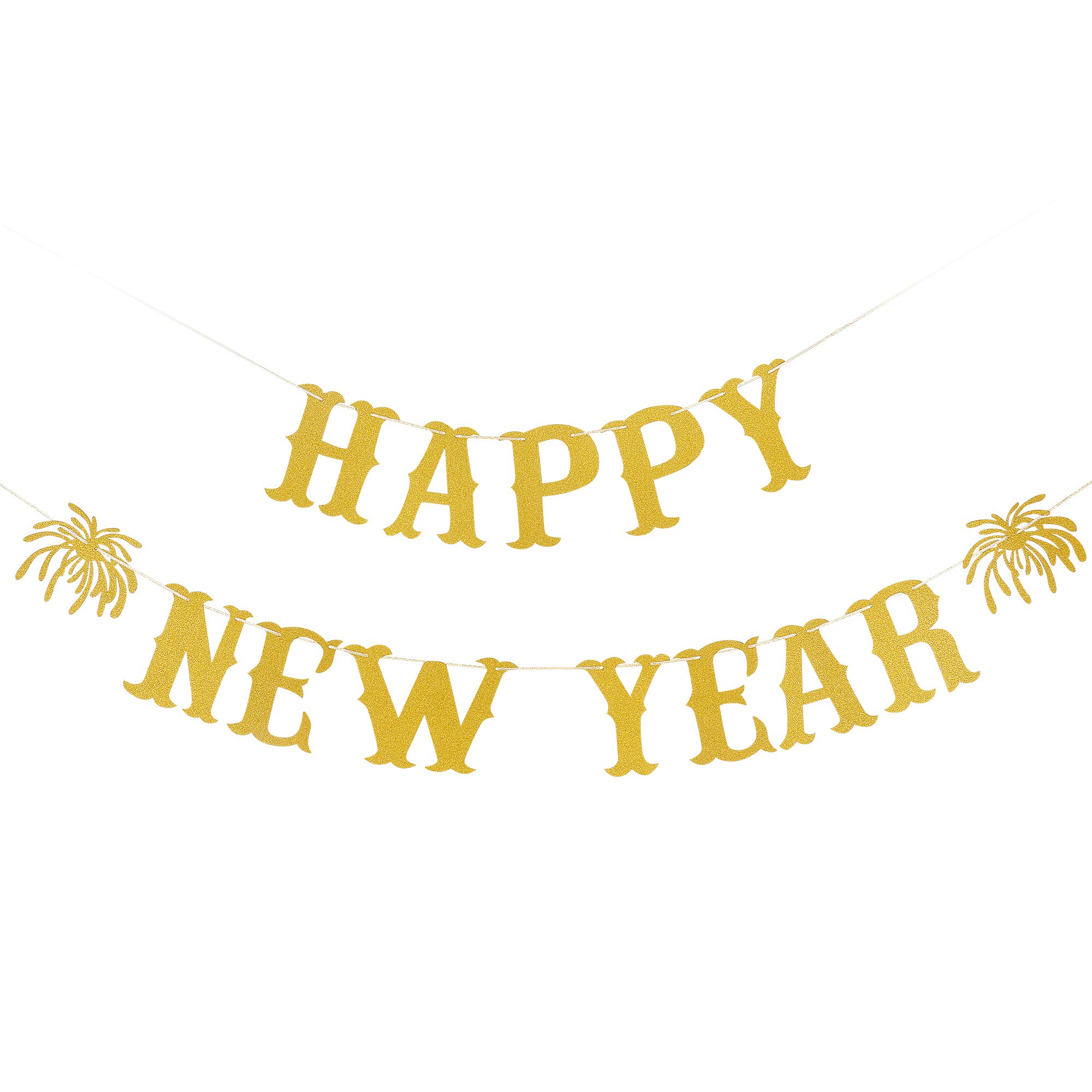 Gold New Year Banner 5 Feet Happy New Year 2025 Banner Backdrop, Golden ...