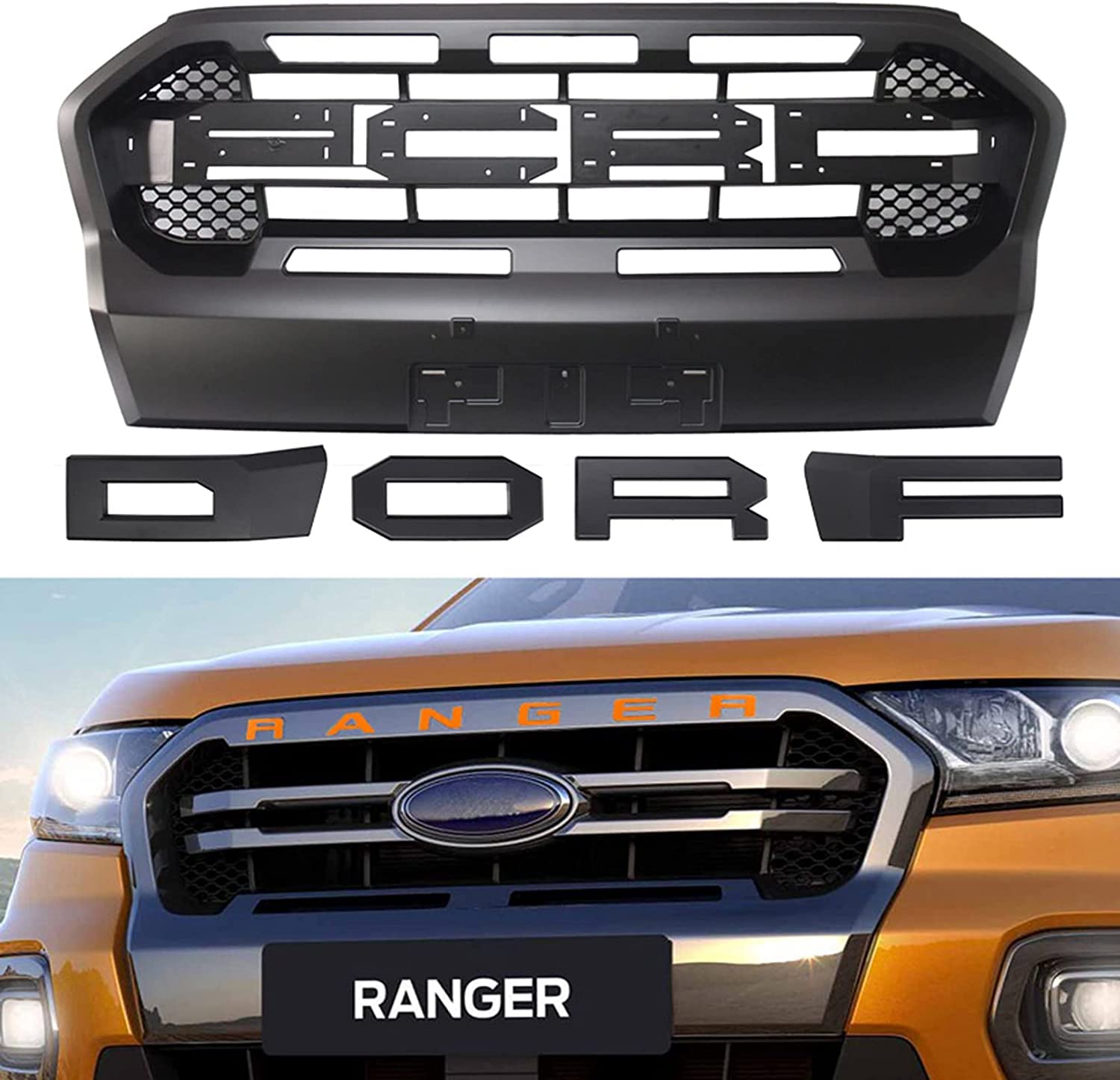 Buy Ranger T8 Wildtrak 2019 2020 2021 Modified Grill Front Radiator ...