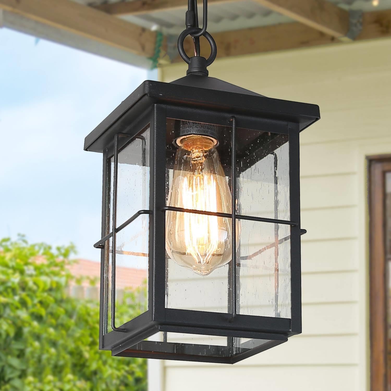 Outdoor Pendant Light Fixture, Farmhouse Exterior Globe Anti-Rust ...