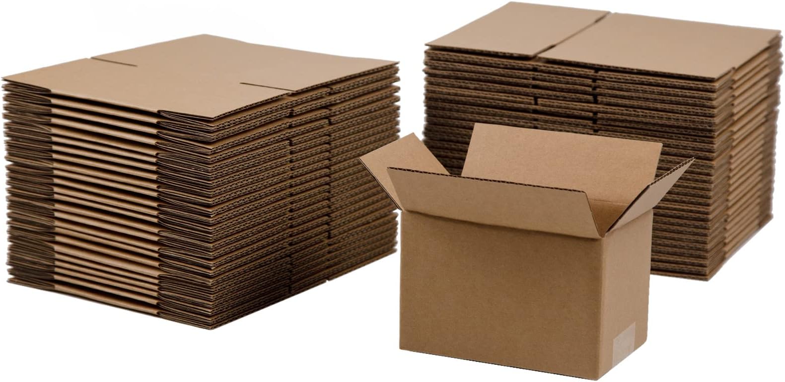 Amazon.com: The Boxery 6x4x4'' Corrugated Shipping Boxes 100 Boxes ...