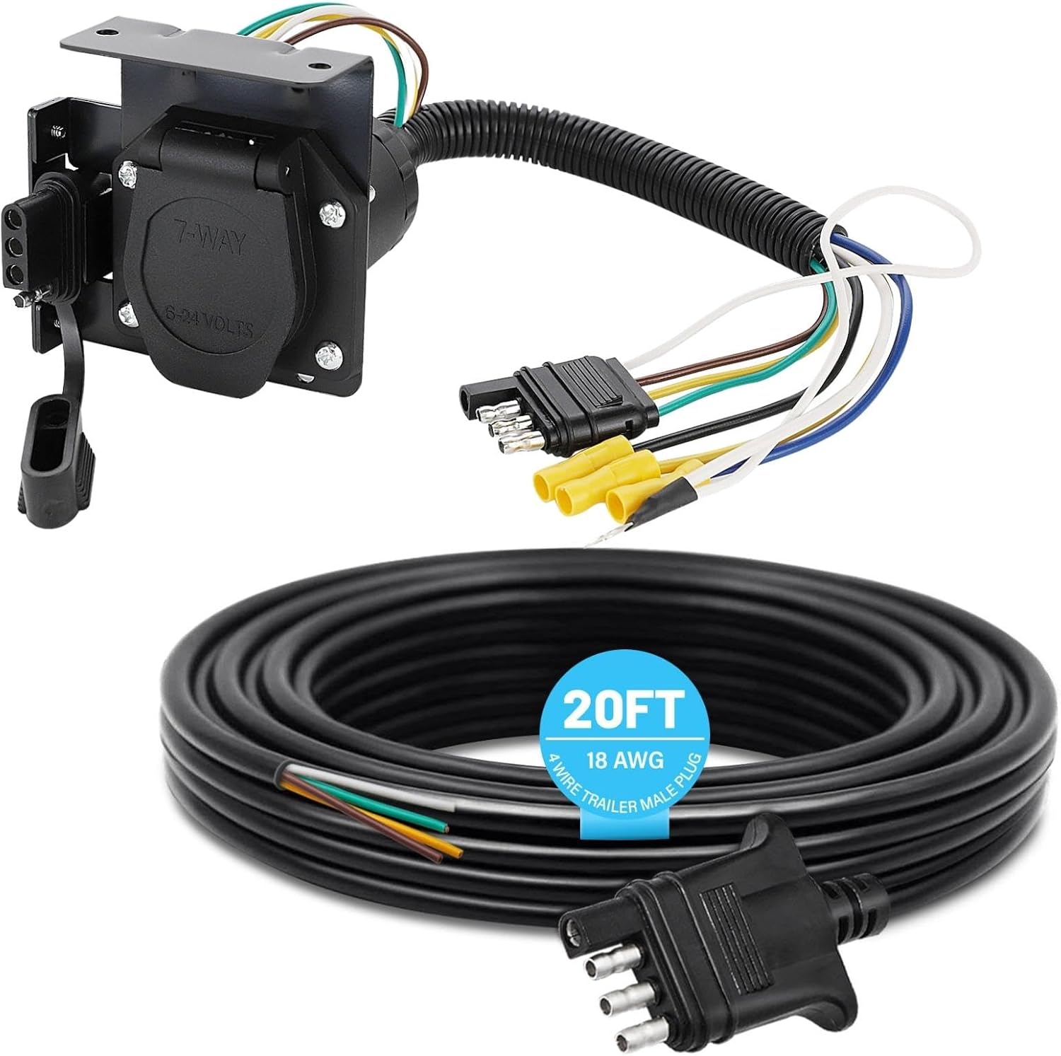 Amazon.com: MECMO Multi-Tow 4-Way Flat to 7-Way RV Blade and 4-Way Flat ...