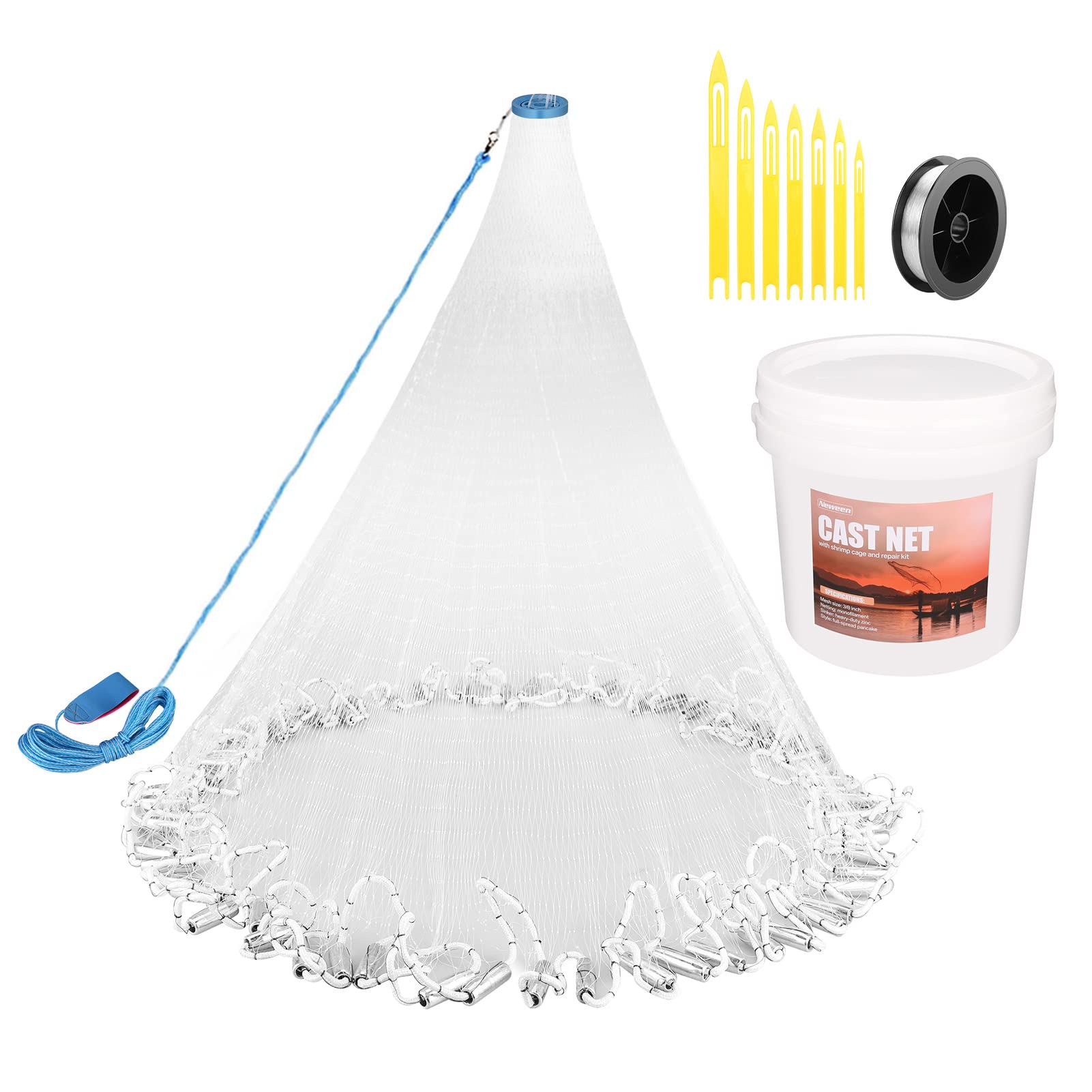 American Saltwater Fishing Cast Nets For Bait Trap Fish 4ft ...